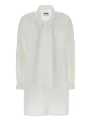 Moschino Stretch Poplin Shirt Dress - White