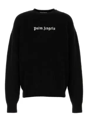 Palm Angels Stretch Wool Blend Sweater - Black