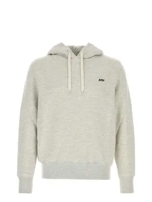 AUTRY Melange Cotton Hoodie With Logo - Grey
