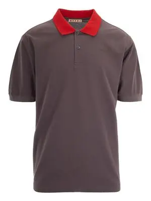Marni Cotton Piqué Polo Shirt - Truffle