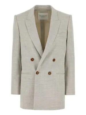 Philosophy Di Lorenzo Serafini Double-breasted Stretch Wool Blend Blazer - Grey