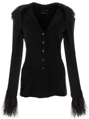 ALBERTA FERRETTI ALBERTA FERRETTI Crepe Blazer With Feather Detail