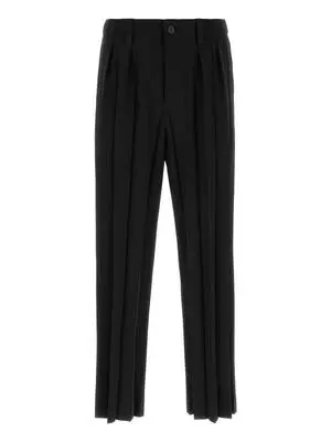 Issey Miyake Homme Plissé Pleated Polyester Trousers - Black
