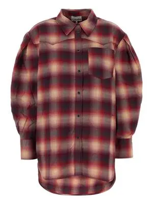 GANNI GANNI Embroidered Flannel Oversized Shirt