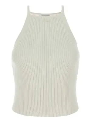 COURREGES Ribbed Viscose-blend Tank Top - White