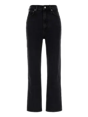 ANINE BING Stretch Denim Jane Jeans - Black