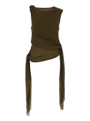 GANNI GANNI Asymmetrical Drape Top With Tie Detail