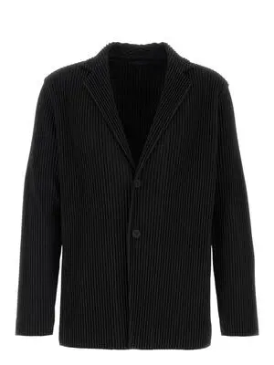 Issey Miyake Homme Plissé Tailored Polyester Blazer - Black