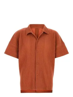Issey Miyake Pleated Polyester Shirt - Orange