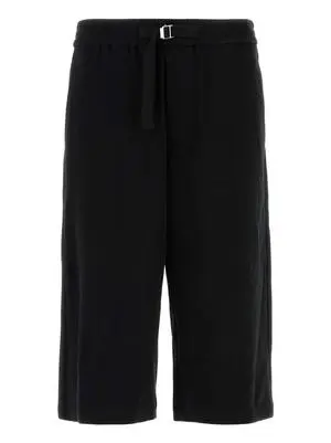 AMI Paris Cotton Bermuda Shorts With Belt Detail - Black