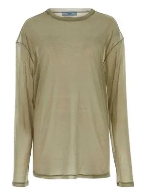 Prada Oversize Lyocell-silk T-shirt - Green