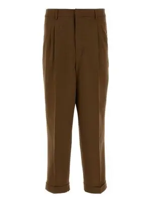 AMI Paris Virgin Wool Wool-blend Trousers - Camel