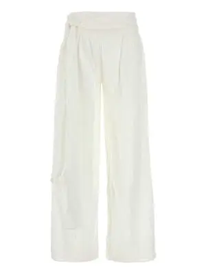 LOIS Viscose-linen Wide-leg Pants - White