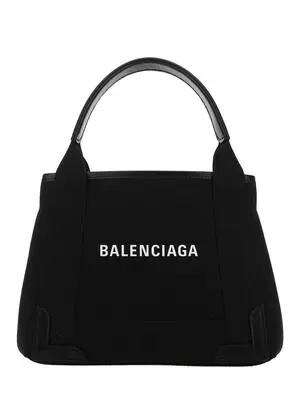 Balenciaga Mini Canvas Basket Handbag With Silver-tone Hardware - Black