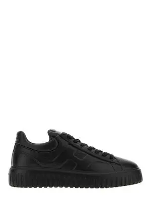 Hogan Leather H-stripes Sneaker - Black