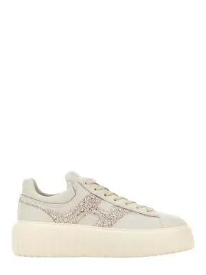 HOGAN Hogan Chalk Leather Platform Sneaker With 4 Cm Sole