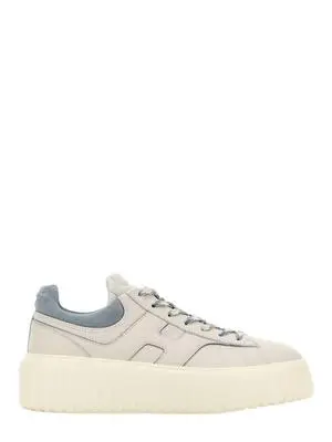 Hogan Leather Platform Lace-up Sneakers - White