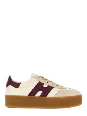 Hogan Two-tone Leather And Suede Lace-up Sneakers - Multicoloured