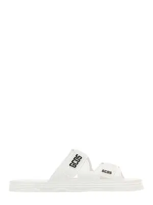 Gcds Rubber Slides With Logo Detailing - White