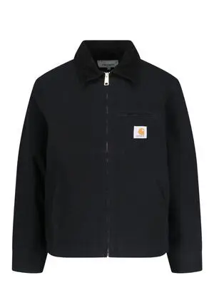 Carhartt Work In Progress CARHARTT WIP Cotton Detroit Jacket With Ribbed Collar Black
