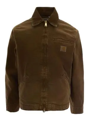 Carhartt Work In Progress CARHARTT WIP Relaxed Fit Dearborn Canvas Hamilton Jacket With Corduroy Collar Brown