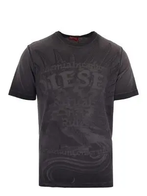 DIESEL® Graphic Crewneck T-shirt - Plum/purple
