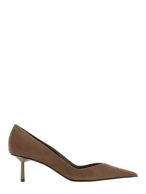 LE SILLA Suede Pointed Toe Pumps - Brown