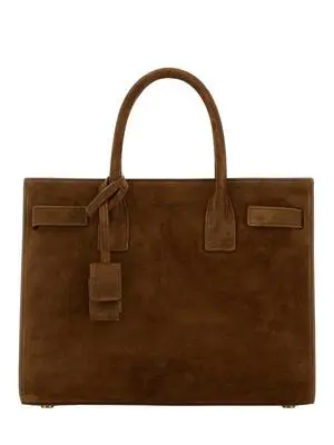Saint Laurent SAINT LAURENT Suede Sac De Jour Handbag Brown