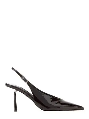LE SILLA Patent Leather Slingback Pumps With Stiletto Heel - Brown