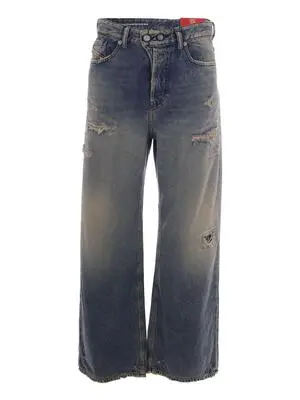 DIESEL® Diesel Women's Distressed Wide-Leg Jeans