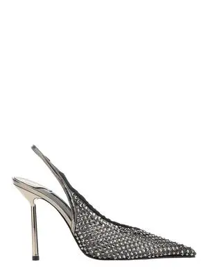 LE SILLA Embellished Mesh Gilda Pumps With 10 Cm Stiletto Heel - Grey