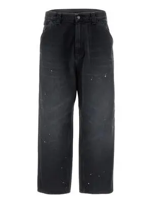 Carhartt Work In Progress Wide-leg Jeans With Paint Splatter Detail - Black