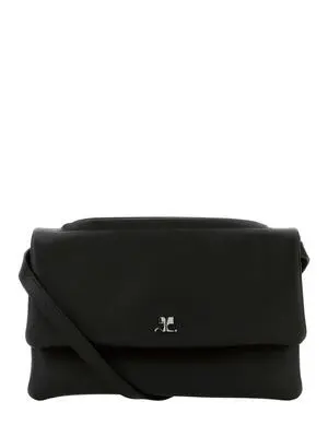 COURREGES COURREGES Mini Leather Shoulder Handbag Black