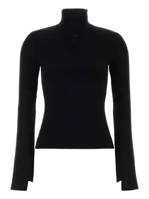 COURREGES High Neck Viscose-blend Sweater - Black
