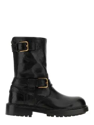 Dolce & Gabbana Bernini Buckled Leather Boots - Black