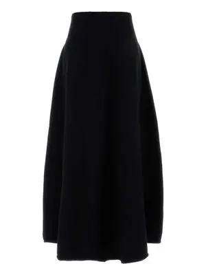 Extreme Cashmere Stretch Cashmere Blend Midi Skirt - Black