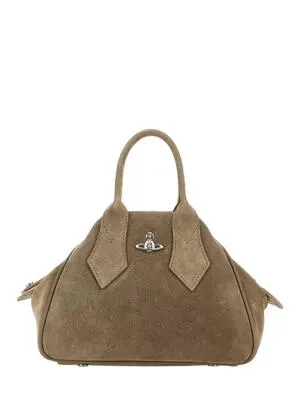 VIVIENNE WESTWOOD VIVIENNE WESTWOOD Small Yasmine Suede Handbag With Adjustable Shoulder Strap Grey