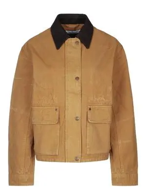 Acne Studios Leather-collared Organic Cotton Jacket - Rustbrown