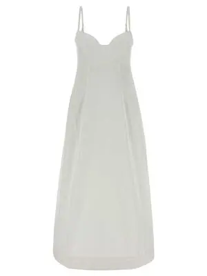 Co Cotton Poplin Midi Dress - White