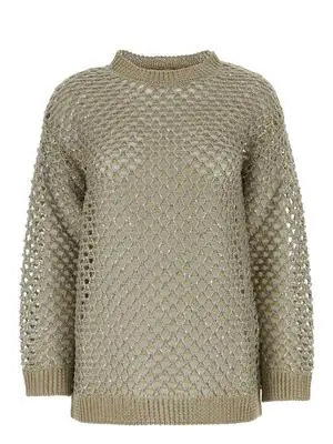 VALENTINO VALENTINO GARAVANI Embellished Crochet Knit Sweater