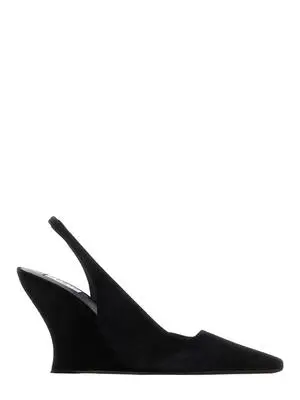 ALAÏA ALAIA Suede Sculpted Wave Slingback Pumps