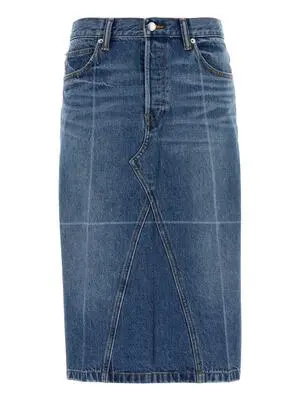 Alexander Wang Medium Wash Denim Midi Skirt - Blue