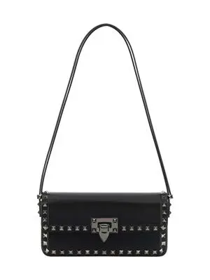 Valentino Garavani Rockstud Leather Shoulder Bag - Black