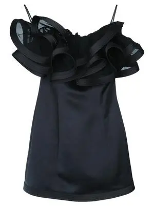 Elisabetta Franchi Ruffled Gown - Nero