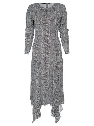 Elisabetta Franchi Python-print Satin Gown - Nero
