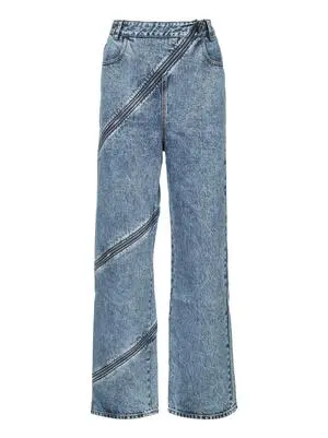 ALAÏA ALAIA Spiral Detail Wide-Leg Jeans