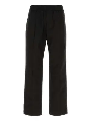 Valentino Garavani Stretch Cotton Tailored Trousers - Black
