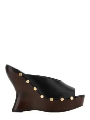 Magda Butrym Nappa Leather Wedges Mini Platform Sandals - Black