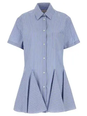 Marni Embroidered Cotton Poplin Shirt Dress - Stripped