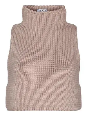 Alaïa ALAIA Batwing High Neck Pullover Sable